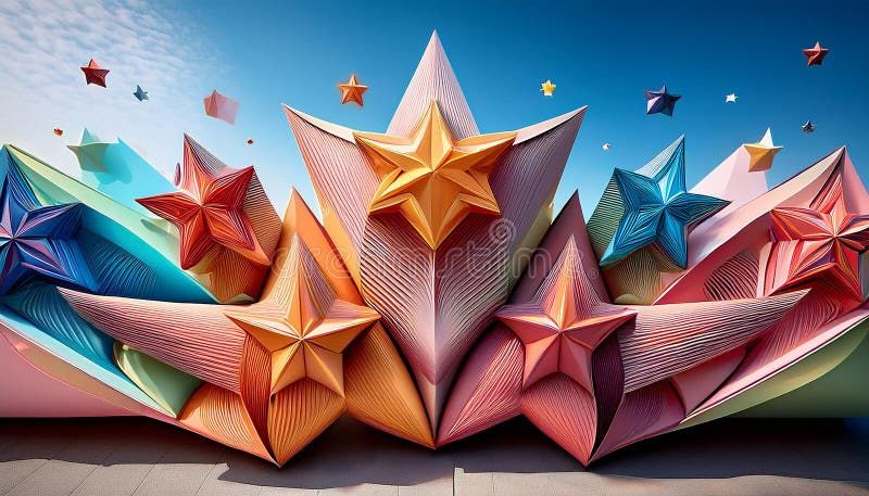3d Stars Vector Design with Lots of Colors Stock Illustration ...