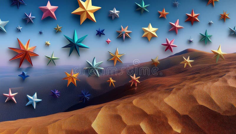 3d Stars Vector Design with Lots of Colors Stock Illustration ...