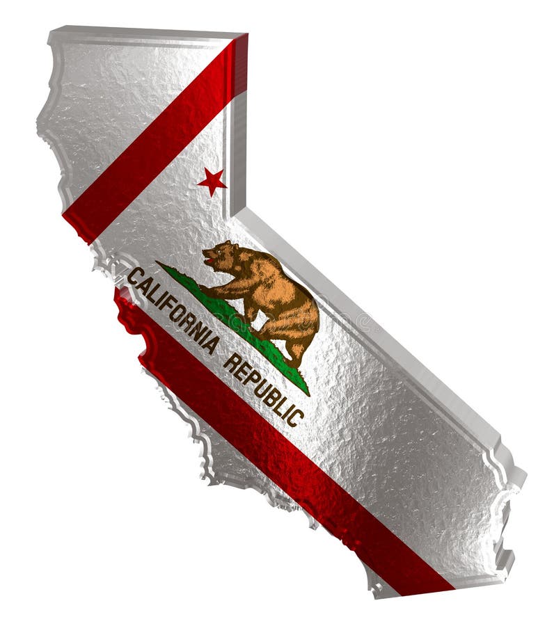 3D State of California Flag Illustration Stock Illustration ...
