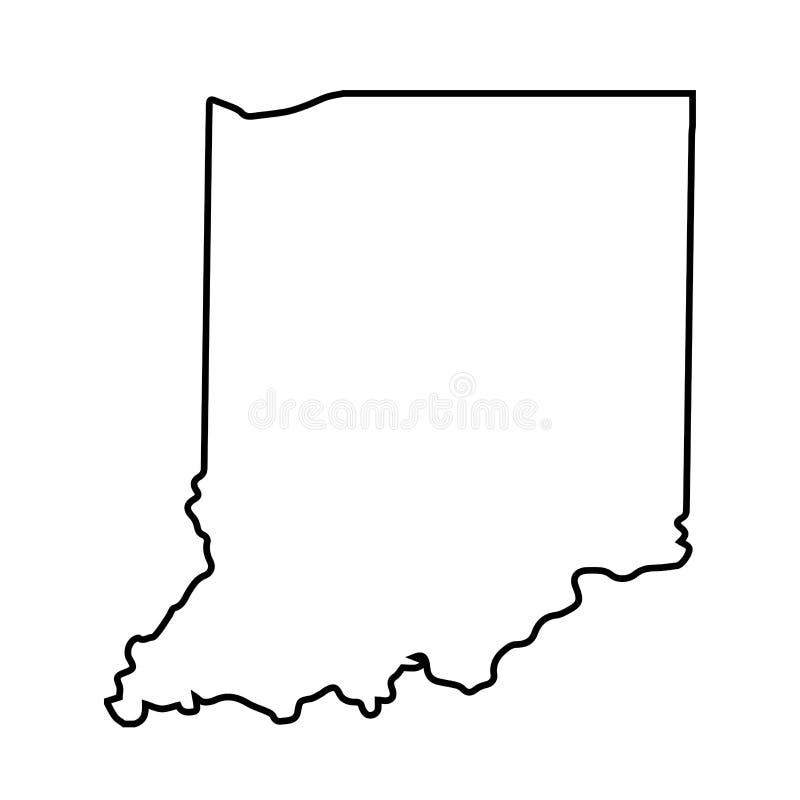 Indiana Outline Map State Shape Stock Vector - Illustration of line ...