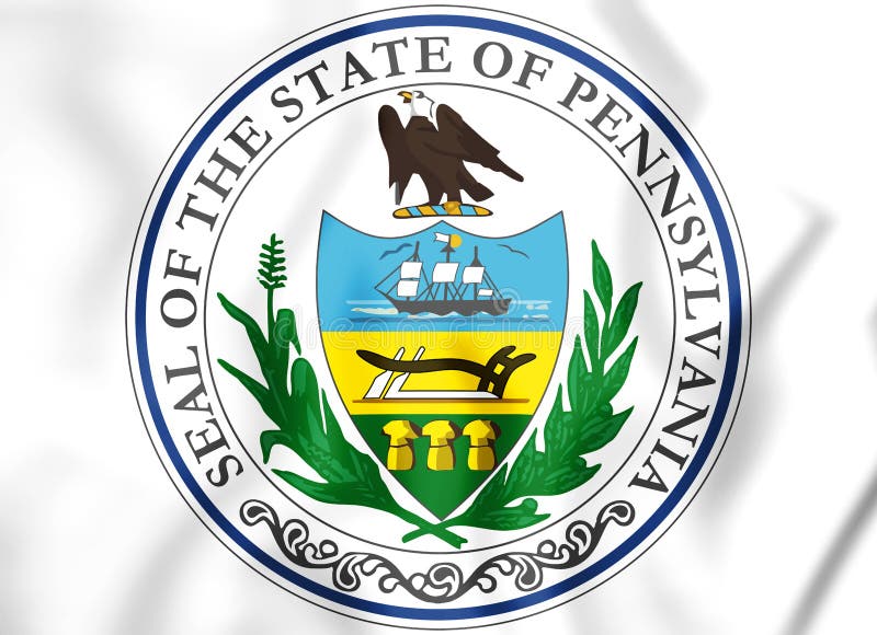 3D State Seal of Pennsylvania, USA. Stock Illustration - Illustration ...