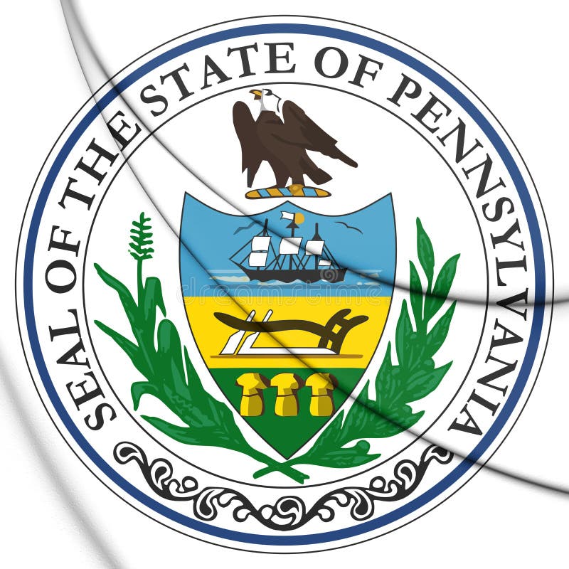 3D State Seal of Pennsylvania, USA. Stock Illustration - Illustration ...