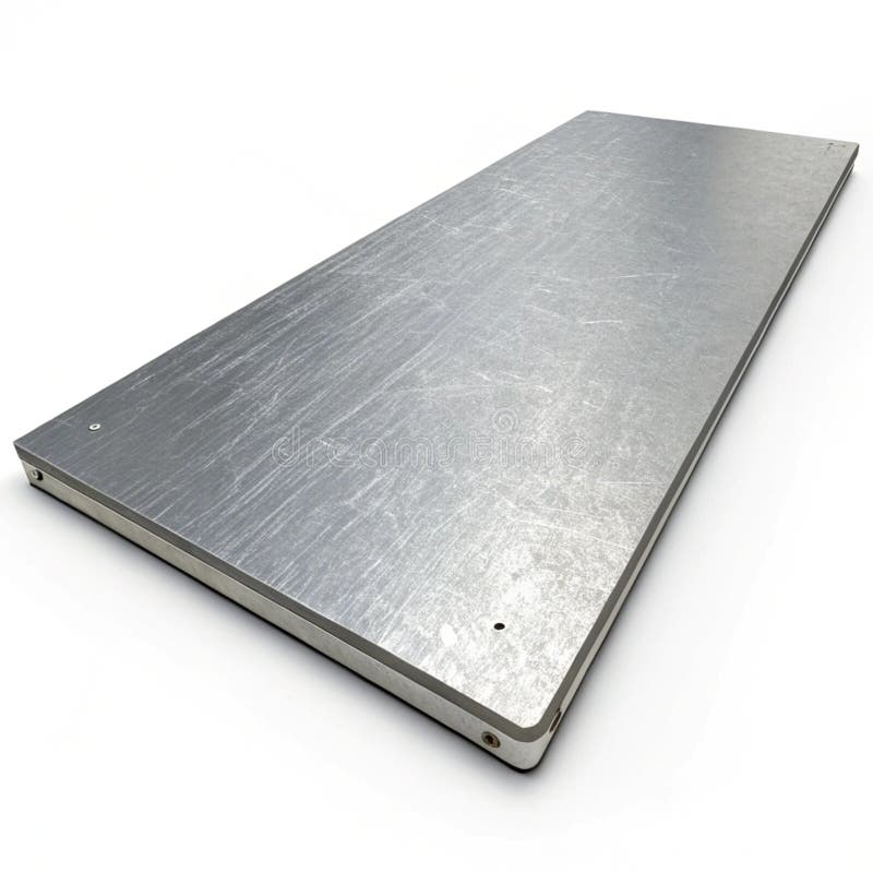 3D Steel Board for Composition Isolated on White Background Stock ...