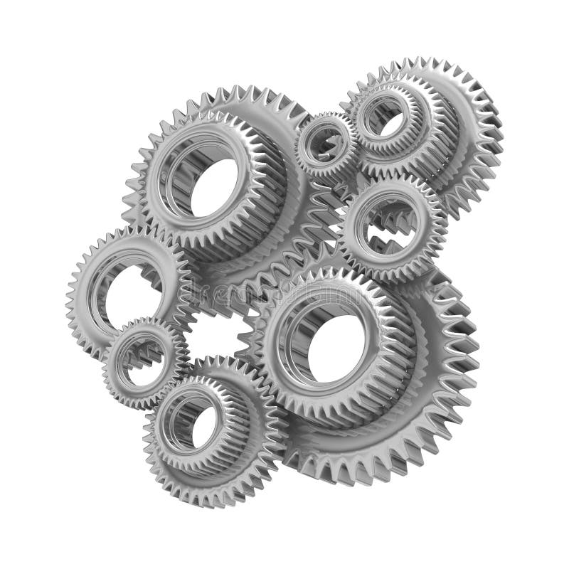 3d Steel gears stock illustration. Illustration of energy - 39494845