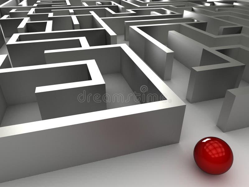 3D steel maze stock illustration. Illustration of circular - 49336754