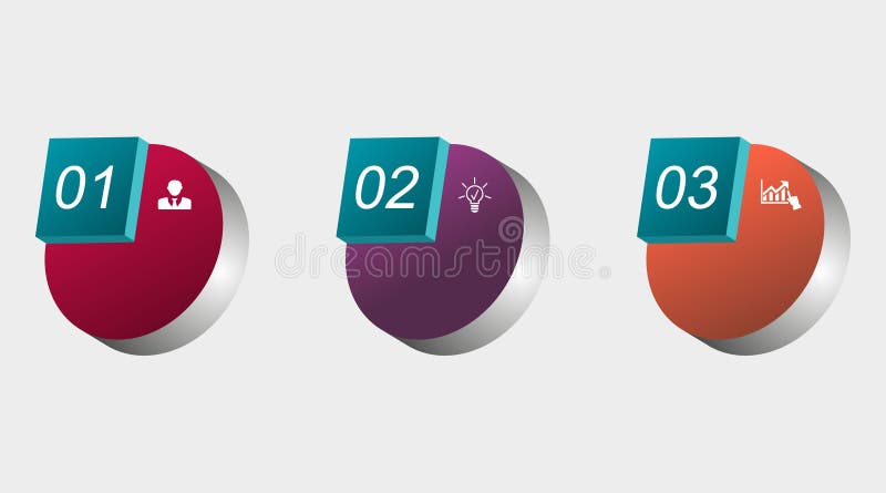 3D 3-step Infographics with Number Icons Stock Illustration ...