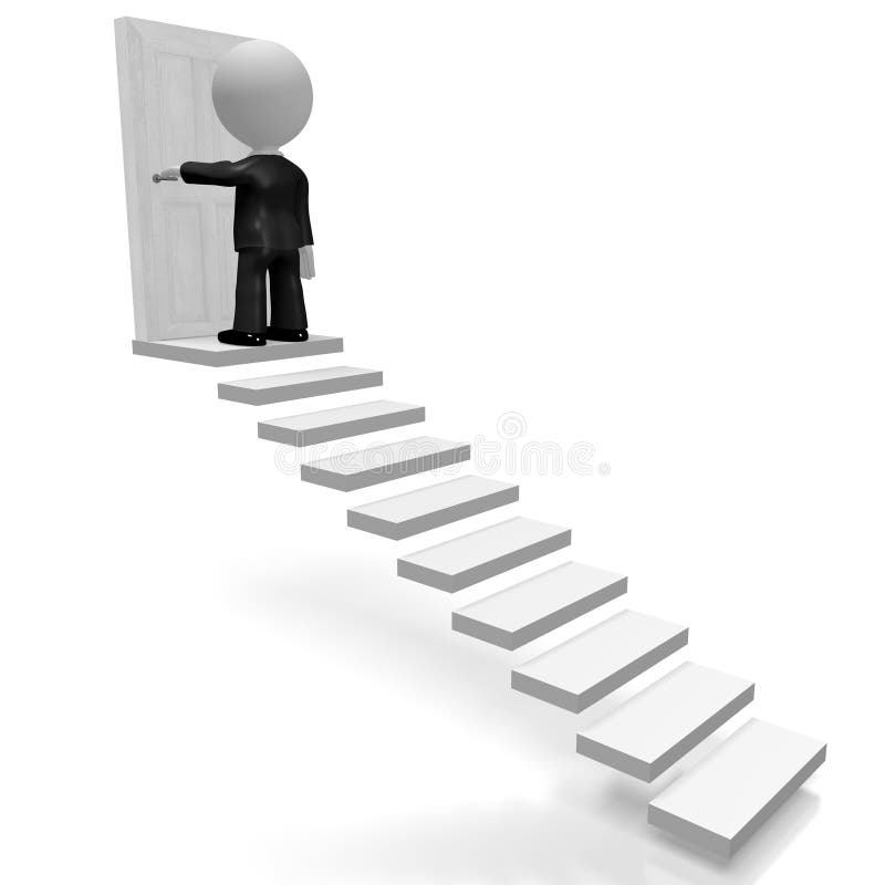 3D Steps Concept, Businessman Stock Illustration - Illustration of ...