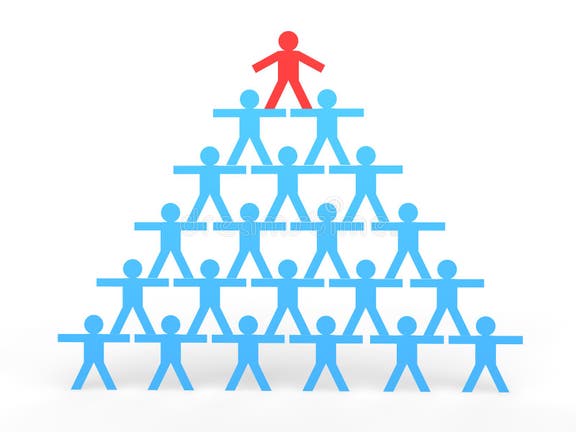 3d Stick Men Making a Human Pyramid with Leader on Top Stock ...