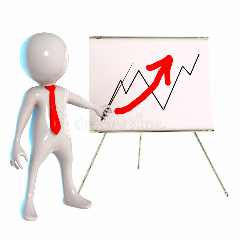 3D Stickman with a Presentation Board Stock Illustration - Illustration ...