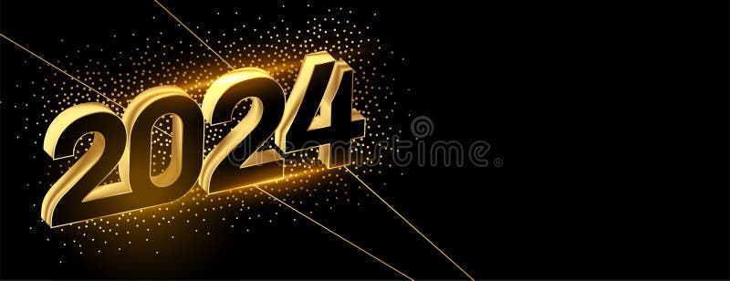 3d Stijl 2024 Gouden Tekst Nieuwjaars Uitnodigingsbanner Met Glans ... 3d Stijl 2024 Gouden Tekst Nieuwjaars Uitnodigingsbanner Met Glans ...