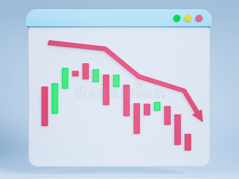 3d stock falling icon. stock illustration. Illustration of negative ...