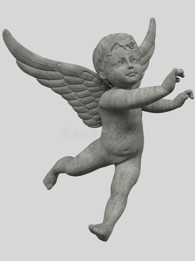 3d Stone angel stock illustration. Illustration of statue - 92662057