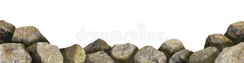 3D Stone Frame, Realistic Rocks Isolated Banner, Nature Boulder Pile ...
