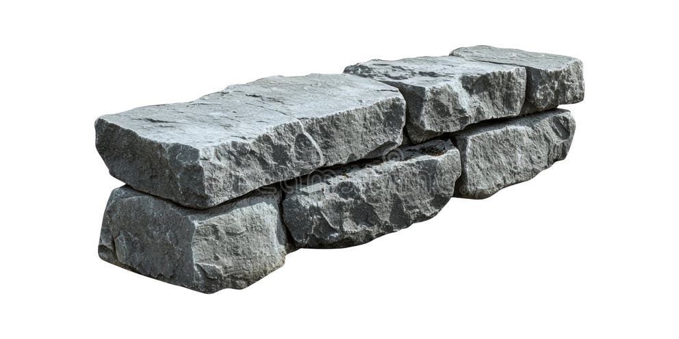 3D Stone Wall Illustration Isolated on Transparent Background Stock ...