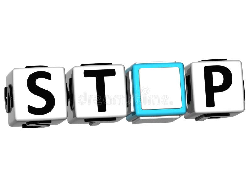 3D Stop block text stock illustration. Illustration of innovation ...