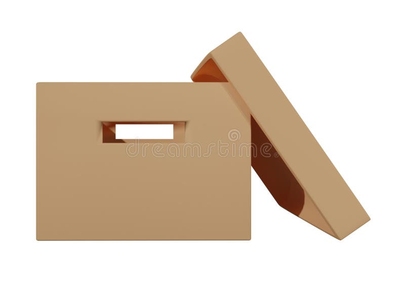 3D Storage Box with Lid and Handles, 3D Rendering Image, Clipping Path ...