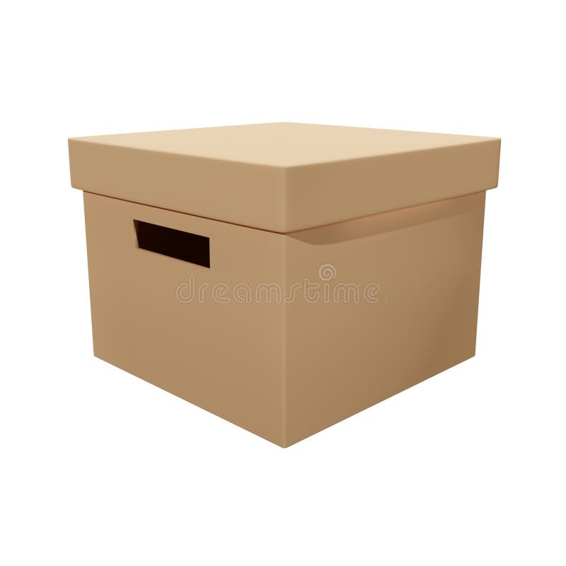3D Storage Box with Lid and Handles, 3D Rendering Image, Clipping Path ...