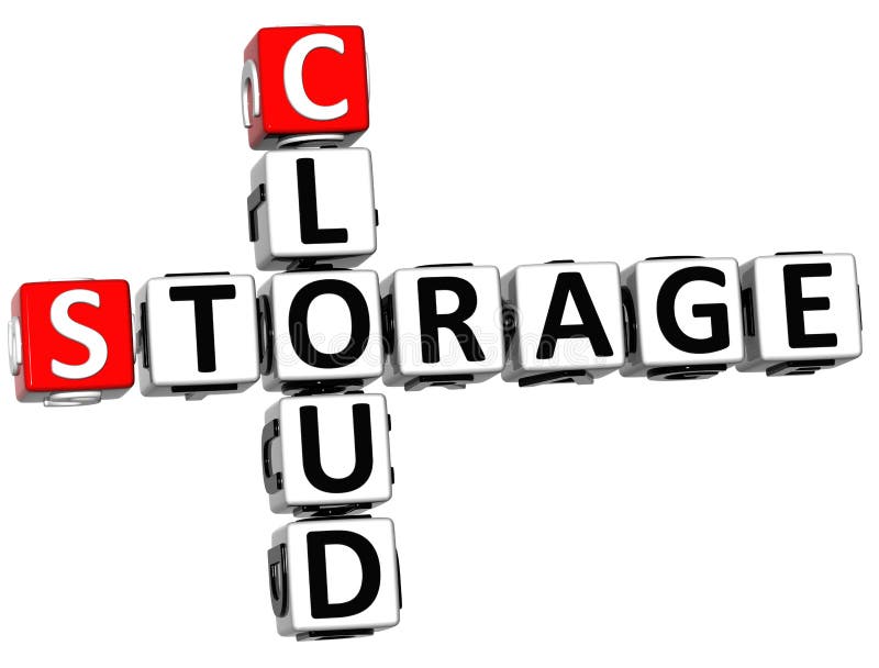 3D Storage Cloud Crossword Cube Words Stock Illustration - Illustration ...