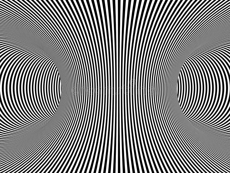 3d Striped Monochrome Vortex Stock Illustration - Illustration of ...