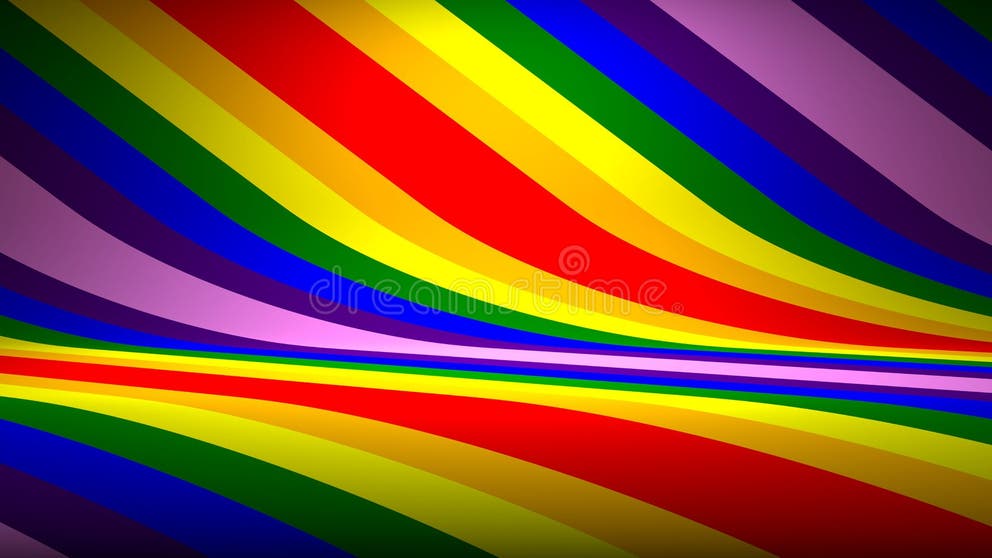 3D Striped Rainbow Studio Backdrop with Empty Copy Space Stock ...