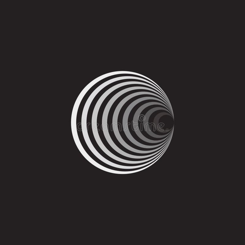 3d Stripes Hole Tunnels Gradient Design Symbol Logo Vector Stock Vector ...