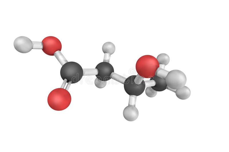 3d Structure of 3-hydroxybutyric Acid, an Organic Compound and a Stock ...