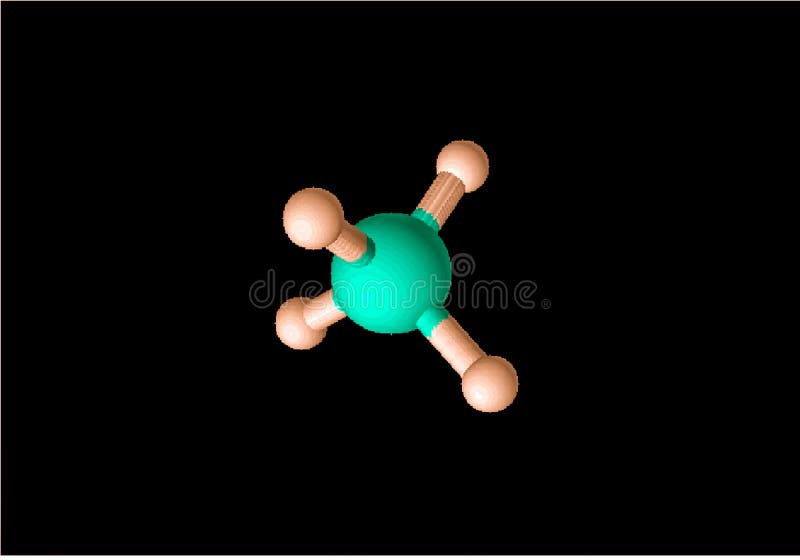 3d Structure of Methane Molecule Stock Illustration - Illustration of ...