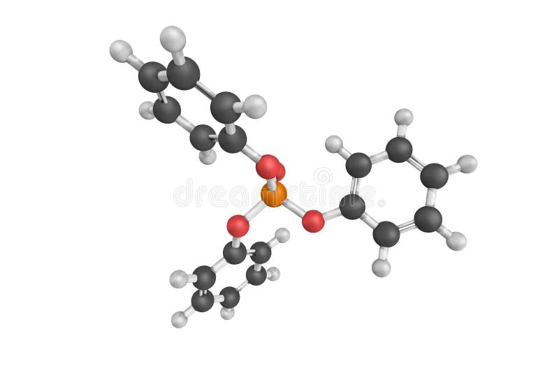 3d Structure of Triphenyl Phosphate, a Colourless Solid Stock ...