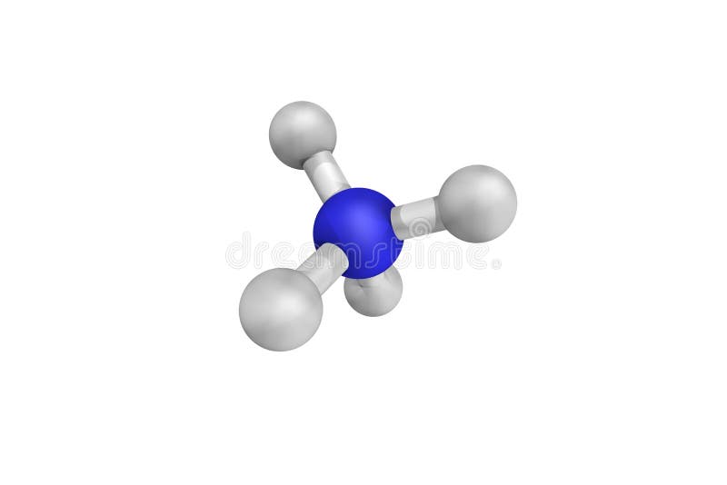 3d Structuur Van Ammonium, a Positief - Geladen Polyatomic Ion Stock ...