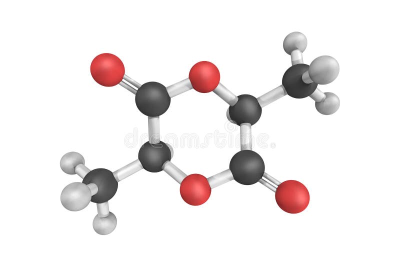3d Structuur Van Lactide, Cyclische Di-ester Van Melkzuur Stock ...