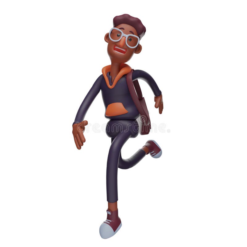 3D Student Design with Cute Expression Stock Illustration ...