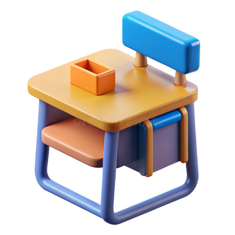 3D Student Desk Icon stock illustration. Illustration of desk - 359739017