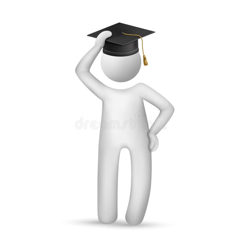 3d Student Standing and Thinking Stock Vector - Illustration of ...