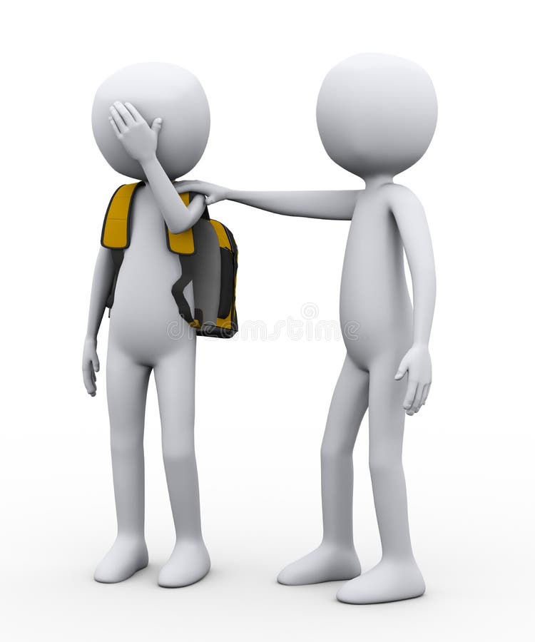 3d Student Support Sympathy To Sad Failed Friend Stock Illustration ...