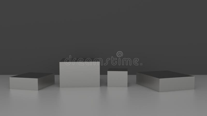 3d Studio Metal Platform in Gray Color with Gray Background. Stock ...