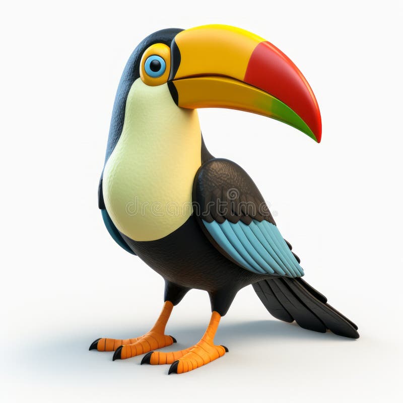 Realistic 3d Render of Cartoon Toucan Character Stock Image - Image of ...