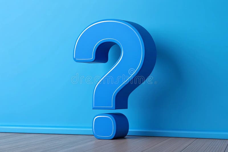 Realistic 3d Blue Question Mark Illustration Stock Illustration ...