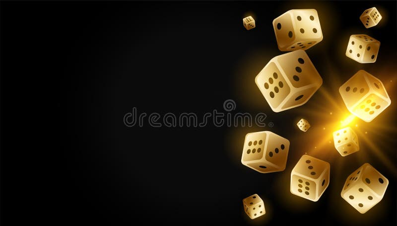 3d Style Casino Gambling Dice Banner with Text Space Stock Vector ...