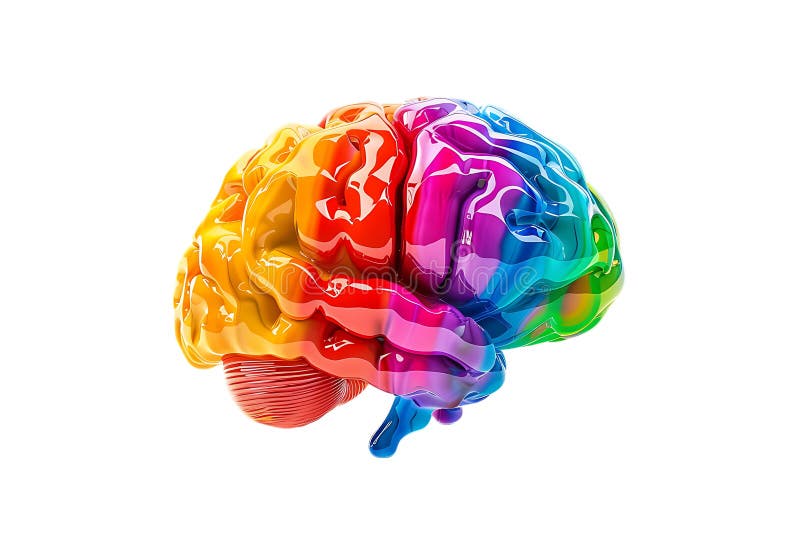 A 3DStyle Colorful Brain Featuring Vibrant Segmented Regions ...