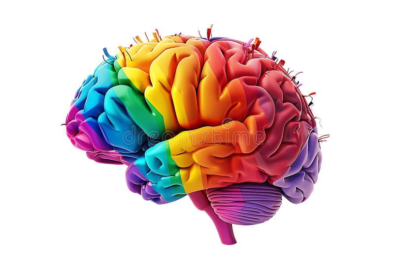 A 3DStyle Colorful Brain Featuring Vibrant Segmented Regions ...