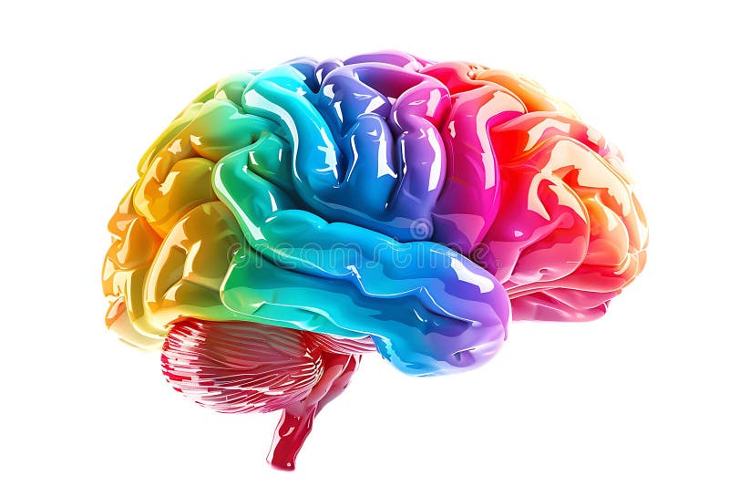 A 3DStyle Colorful Brain Featuring Vibrant Segmented Regions ...
