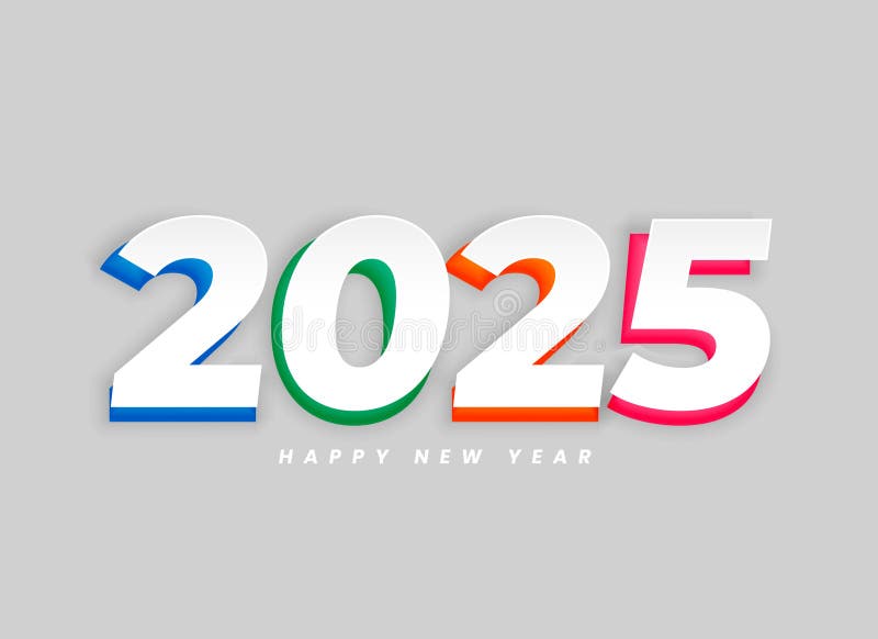 Colorful 2025 Numbers on Fire Stock Illustration - Illustration of ...