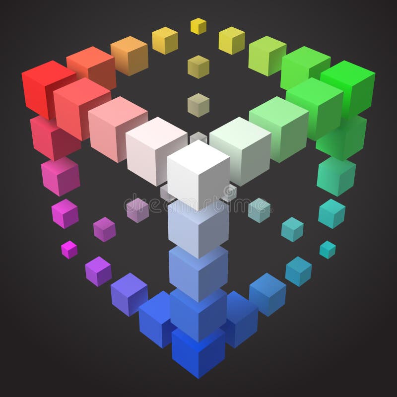 3d Style Cubic Frame Design with Cubes. Stock Vector - Illustration of ...