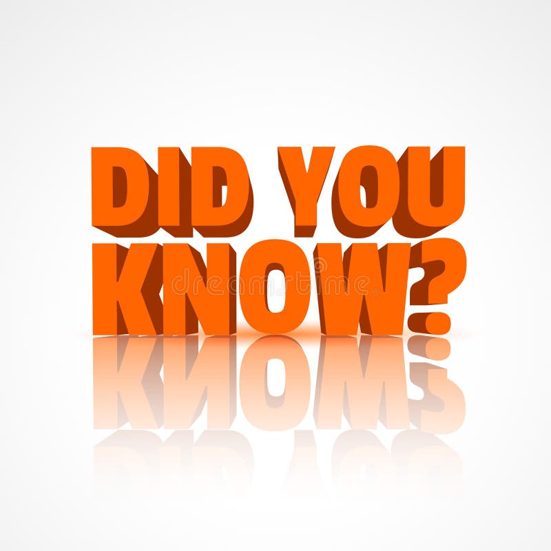 3d Style Did You Know Message Background with Reflection Effect Stock ...