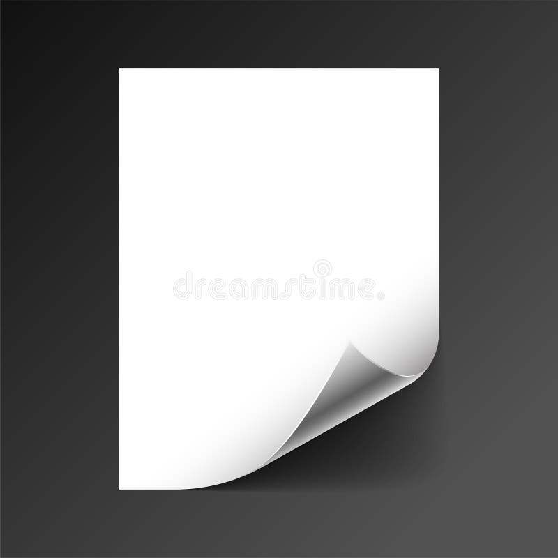 3d Style Empty Sheet Fold Corner Template with Shadow Effect Stock ...