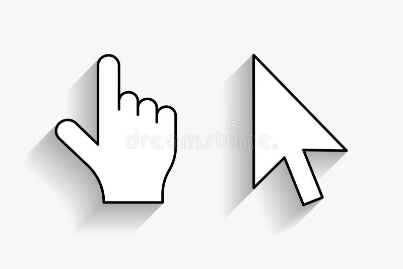 3d Style Flat Mouse Cursor and Pointer Design Stock Vector ...