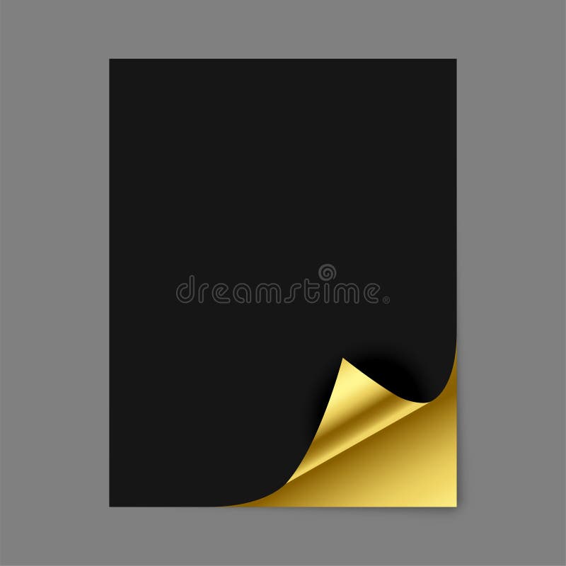 3d Style Golden Empty Page Fold Template with Shadow Effect Stock ...