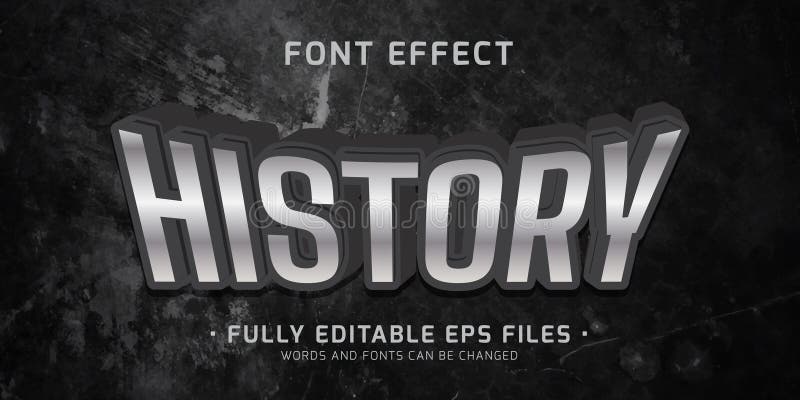 3d Style History Text Effect Stock Vector - Illustration of stone ...