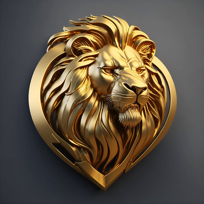 Logo Lion Head 3D stock illustration. Illustration of head - 289128382