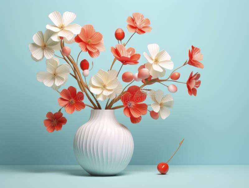 3d Style Minimalistic Spring Season Composition Stock Illustration ...